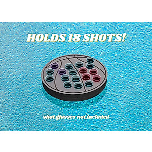 Polar Whale Basketball Shaped Shot Glass Holder Floating Tray Table for Pool Beach Spa Hot Tub Club Party Float Indoor Outdoor Durable Foam Serving Rack 14 Inches Wide Holds 18 Shots