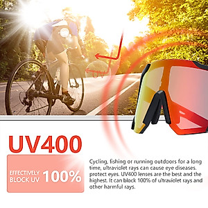SAVADECK Polarized Cycling Sunglasses with 5 Interchangeable Lenses, Mens Womens Running Baseball Golf Driving Glasses