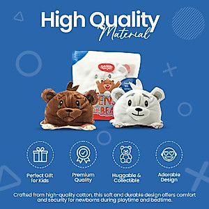 Reversible Toy Plush for Girls & Boys, Educational Mood Regulating Plushie Teddy Bear, Chocolate Scented Benji The Bear Realistic Stuffed Animal for Babies, Toddlers, Preschool, Kindergarten