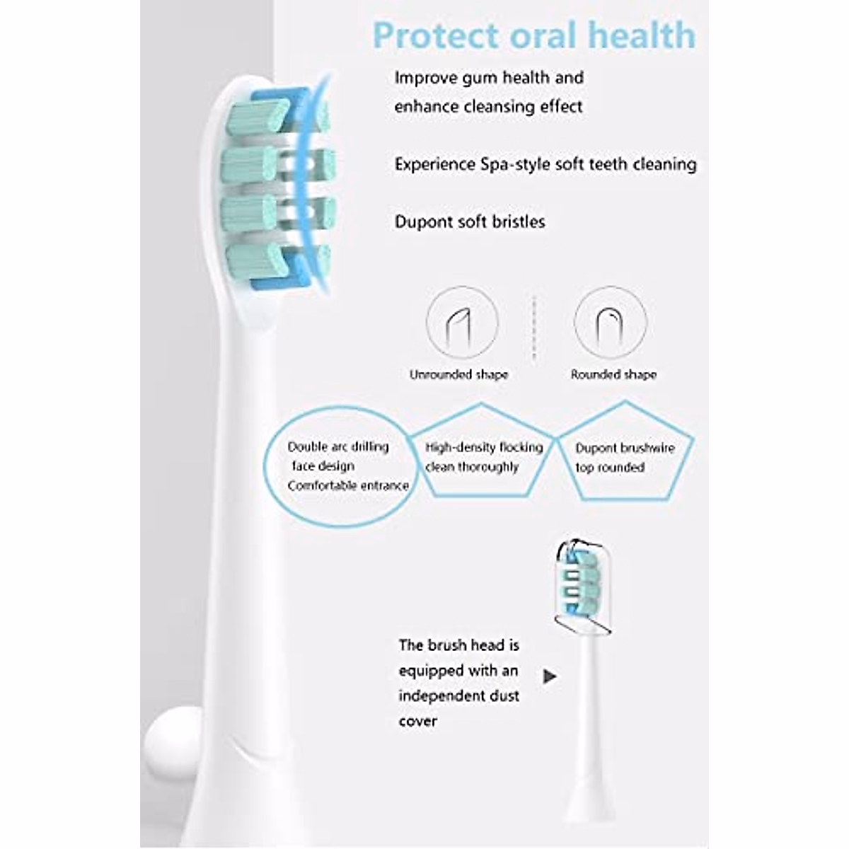 YARONGJIE Electric Toothbrush for Adults, Sonic Electric Toothbrush,Smart Timing for 2 Minutes Powerful Cleaning, 45000 VPM,90 Days Long Battery Life, IPX7 Waterproof Available for Bathing (White)