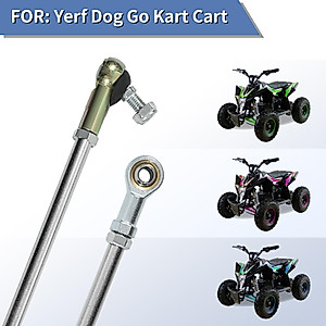 DIY Tie Rods & Ends for Yerf Dog Go Kart Short & Long Tie Rod Set w/Ends Replacement 3/8-24 (Update:Short - 13.38'', Long - 24.41")