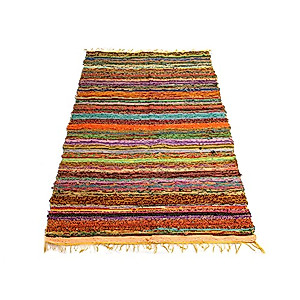 Handmade Braided Chindi Rug, Rag Rug, Area Rug, Carpet Rug, Runner Rug 3x5 Foot, 4x6 Foot, 5x7 Foot, Indian Carpet (3x5 Foot)