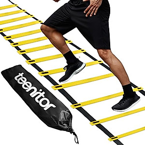 Teenitor 13 Rung Agility Ladder Speed Ladder Training Ladder for Soccer, Speed, Football Fitness Feet Training Carry Bag Agility Training Equipment, Workout Ladder, Sports Agility Ladders for Kids