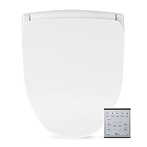 Bio Bidet Slim Two Electric Bidet Toilet Seat Round, Warm Water, Heated Seat, Night Light, Front and Rear Wash, Wireless Remote Control, White