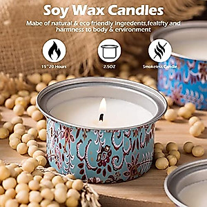 Gift Package Scented Candles Lemon, Fig, Lavender, Spring Fresh,Rose ，Jasmine，Vanilla，Bergamot，Strawberry, Peppermint, Rosemary, Gardenia Natural Soy Wax Portable Travel Tin Candle,Set of 12