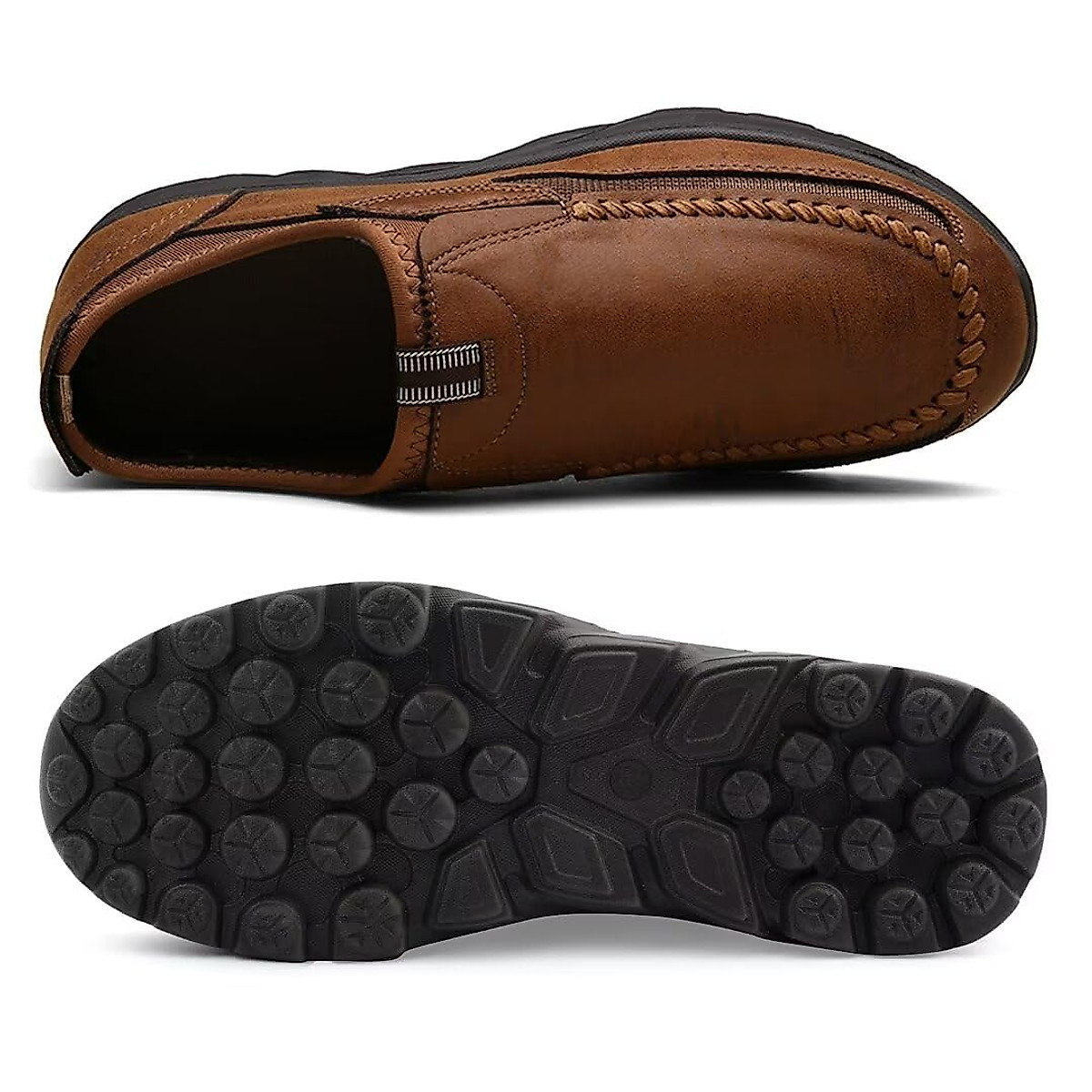 Men Casual Slip On Loafers, Mens Comfortable Moccasin Shoes for Walking and Driving, Soft Daily Sneaker, Mocasines para Hombre Light Brown