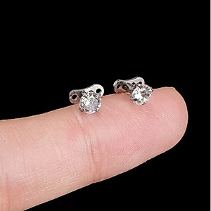 Piercingpops 9Pcs 14g Stainless Steel Cubic Zirconia/Opal Dermal Anchor Tops and Base Microdermals for Body Piercing (B: 9PCS-Mixed Style)