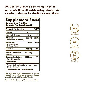 Solgar Extra Strength Glucosamine Chondroitin Complex, 150 Tablets - Promotes Healthy Joints - Supports Comfortable Movement - Non-GMO, Gluten Free, Dairy Free - 50 Servings