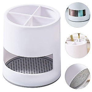 DOITOOL Kitchen Utensils Flatware Caddy Holder Plastic Storage Organizer Wall Mount Kitchen Caddy Bin for Silverware Forks Spoons Chopsticks White Kitchen Utensils Holder