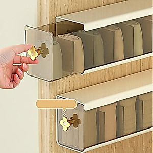 Underwear storage box, household wardrobe wall hanging non-perforated compartment storage, socks finishing transparent storage box wall mounted underwear storage box, for wardrobes and bathrooms