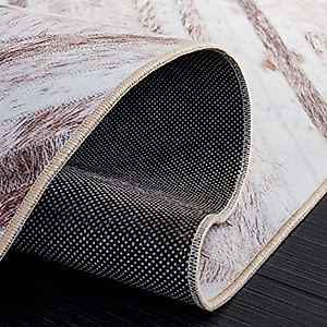 Safavieh Faux Hide Collection Machine Washable Slip Resistant 8' x 10' Beige/Brown FAH526A Rustic Lodge Modern Glam Bedroom Living Room Area Rug