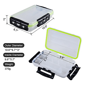 Goture 3600 Tackle Tray, Waterproof Tackle Box, Waterproof Floating Airtight Stowaway, 3600 Tray with Adjustable Dividers, Sun Protection, Fishing Storage Lure Box for Freshwater Saltwater, 1Pcs