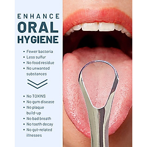 Tongue Scraper for Adults - Oral Care Tool to Remove Plaque, Fight Bad Breath and Enhance Teeth Care, Ergonomic Handle for Better Hygiene also for Kids, Comes With Storage Box, Easy Use, Sterilizable