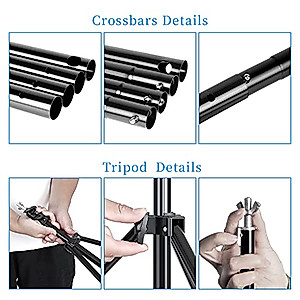 Kshioe Backdrop Stand 2x3m/6.5x9.8ft Photo Video Studio Adjustable Background Support System Stand with Carry Bag