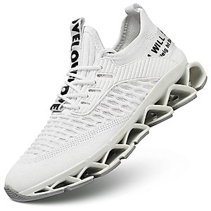 Womens Slip on Running Walking Shoes Blade Tennis Casual Fashion Sneakers Comfort Non Slip Work Sport Athletic Trainer Black/Red