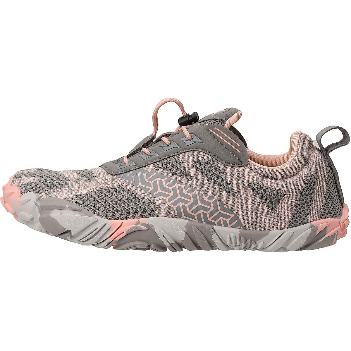 Joomra Womens Barefoot Road Running Tennis Shoes Size 8.5 Minimalist Wide Walking Camping Zero Drop Athletic Hiking Trekking Toes Workout Sneakers Grey Pink 39