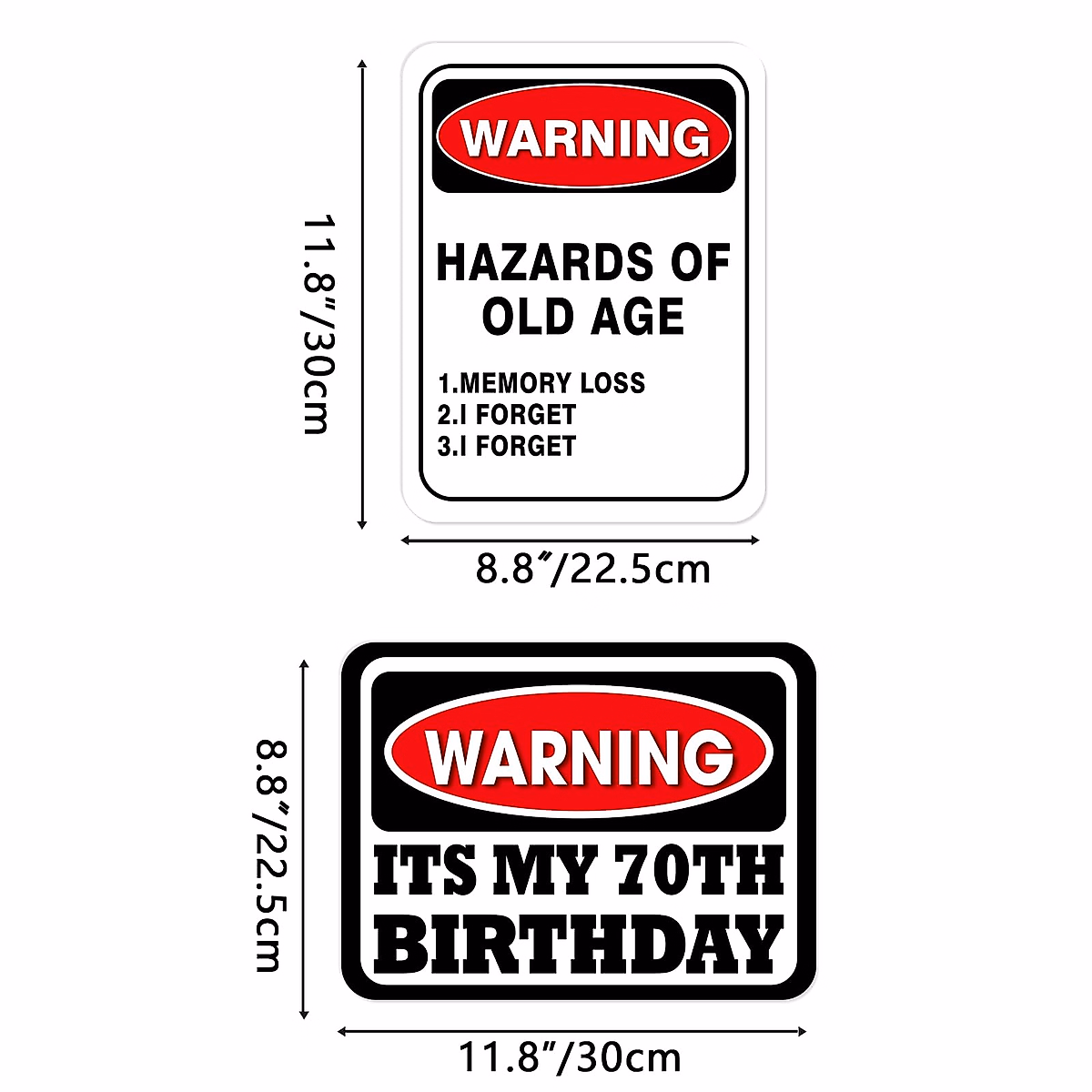 WERNNSAI 70th Birthday Decorations - 9 PCs 70s Old Zone Party Decorations, Funny Yard Banner for Grandma Grandpa, Table Centerpieces Door Wall Windows Signs Photo Booth Props for Men Women, Happy Bday Decor