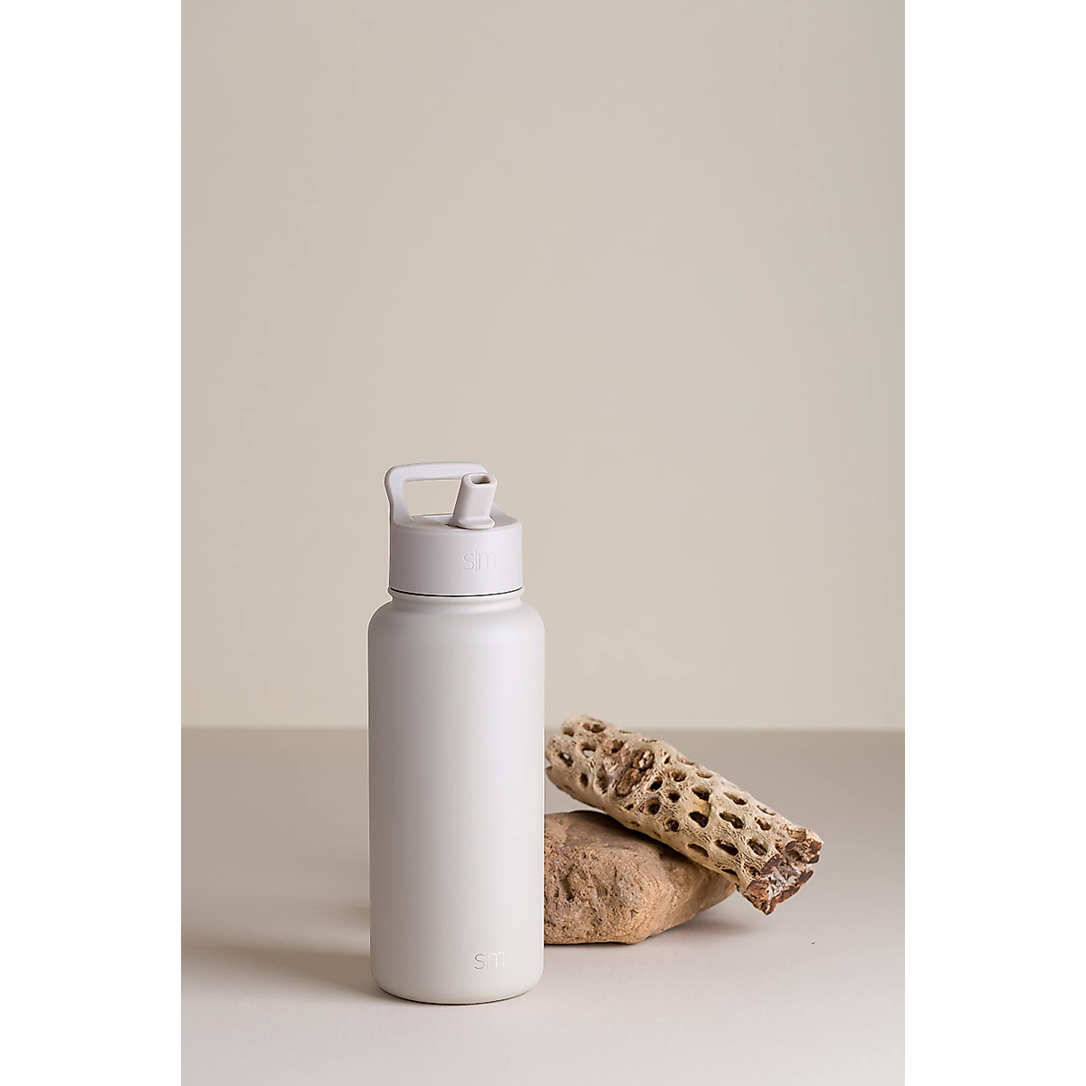 Simple Modern Water Bottle with Straw and Chug Lid Vacuum Insulated Stainless Steel Metal Thermos Bottles |32oz, Almond Birch & 40 oz Tumbler with Handle and Straw Lid | 40oz