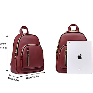 YANAIER Women Mini Backpack Purse PU Leather Anti-theft Backpack Ladies Fashion Casual Travel Daypack Rucksack Navy