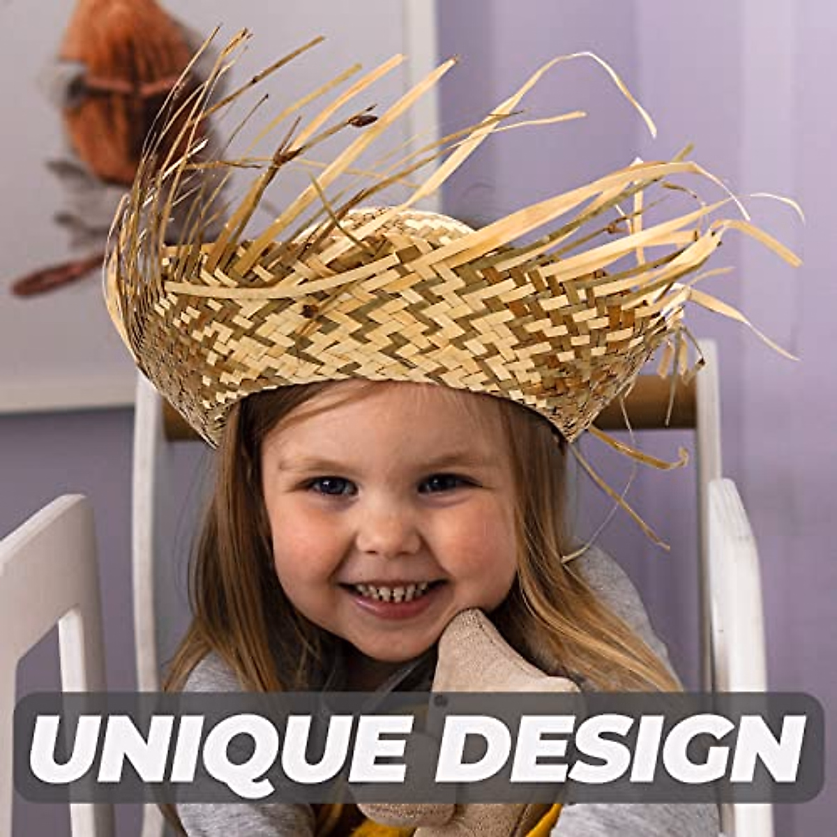 Zerodeko Beach Hat 2pcs Beachcomber Straw Hats, Hawaiian Straw Hats Summer Beach Hats Womens Hats