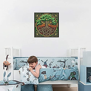 VIGEGU Tree Stamped Cross Stitch Kits, Counted Cross Stitch Kits for Adults Beginners,Embroidery Kits,Full Range of Cross-Stitch Stamped Kits Needlecrafts for Home Wall Decor 11.7X11.7 inch