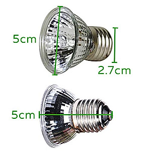 CALPALMY 4-Pack 50W UVA+UVB Bulbs | Heat and Light for Reptiles and Amphibian Tanks, Terrariums and Cages | Works with Various Lamp Fixtures