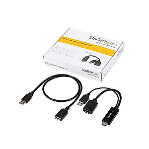 StarTech.com 4K 30Hz HDMI to DisplayPort Video Adapter w/ USB Power - 6 in - HDMI 1.4 (Male) to DP 1.2 (Female) Active Monitor Converter (HD2DP), Black