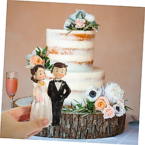 Toyvian Wedding Doll Ornaments Couple Sculpture Lovely Cake Decor Wedding Cake Decorations Rustic Cakes Toppers Delicate Couple Figure Wedding Cake Figurine Groom Desktop China Bride Resin