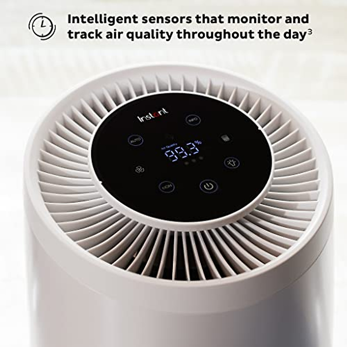 Instant HEPA Quiet Air Purifier, From the Makers of Instant Pot with Plasma Ion Technology for Rooms up to 1,940ft2, removes 99% of Dust, Smoke, Odors, Pollen & Pet Hair, for Bedrooms, Offices, Pearl