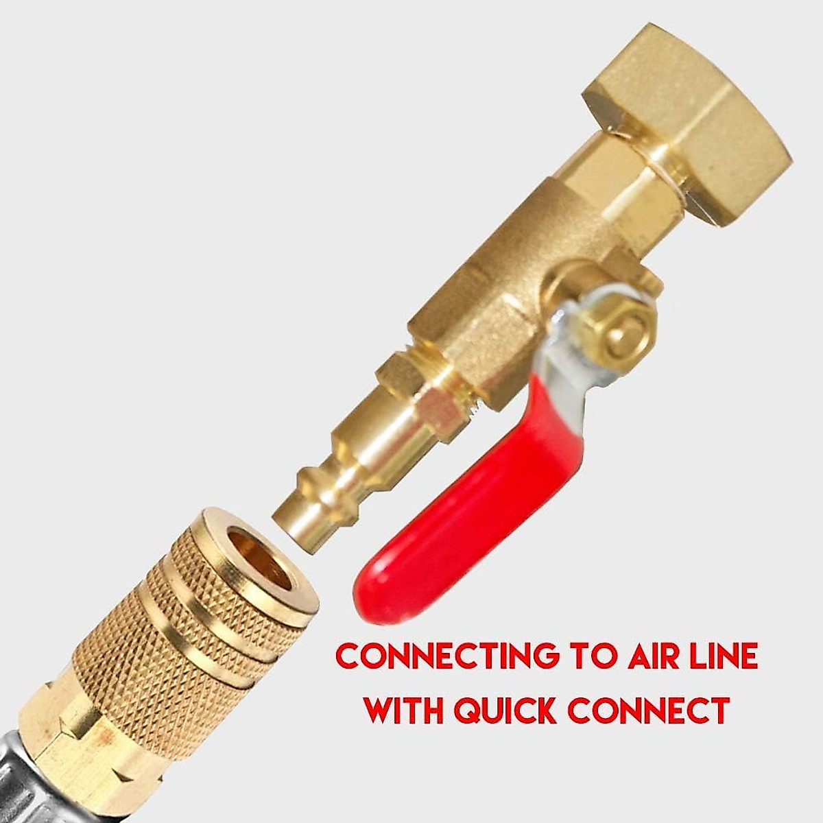 HQMPC RV Winterize Adapter Blowout Adapter 1/4" Quick Connect Plug with 3/4" GHT Female Ball Valve and Male for RV, Travel Trailer, Boat, Camper, Cabins +Extra 2 PTFE Tapes+ Gaskets