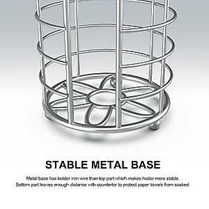 Kerisgo Toilet Paper Holder Stand, Freestanding Bathroom Toilet Paper Organizer, 3 Mega Roll Toilet Paper Holder for Under Sink, Vanity, Cabinet Shelf (Silver)