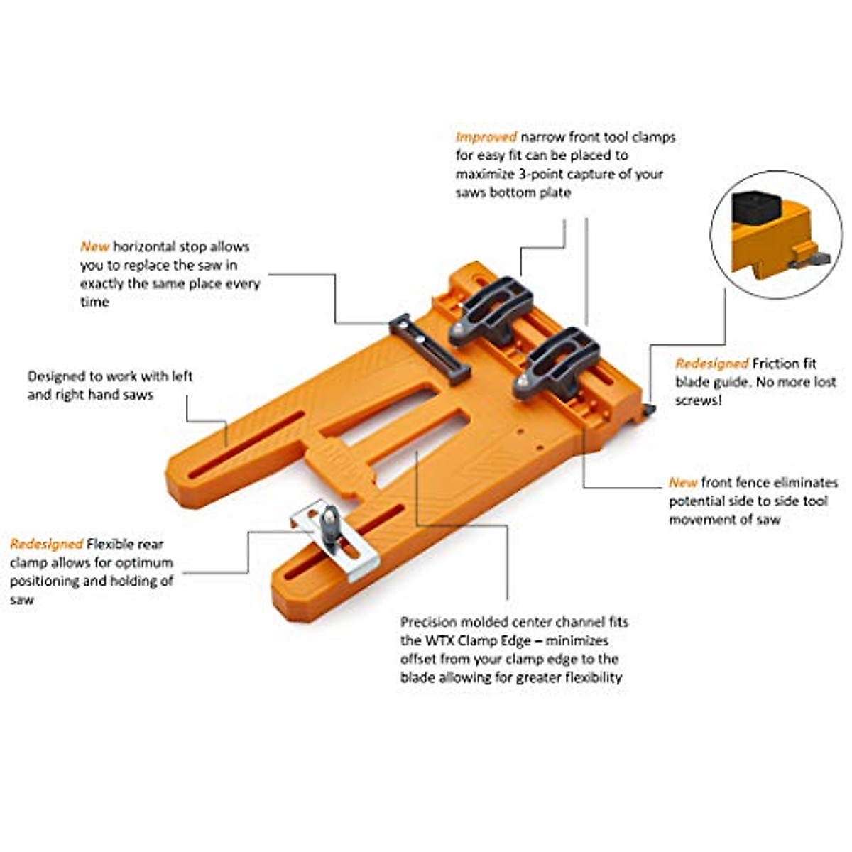 BORA 100" WTX Clamp Edge and Saw Plate Set for Woodworking, Contractors, Carpenters and DIY, Guide for Circular Saws, 100 Inch Cutting Length | 545106K