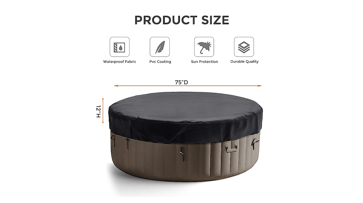 Durable Round Hot Tub Cover - Waterproof Spa Protector