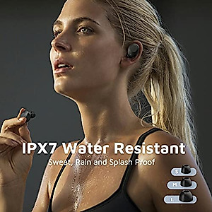 Lasuney T20 True Wireless Earbuds, IPX7 Waterproof Bluetooth Earbuds, 35H Cyclic Playtime Headphones with Charging Case and mic for iPhone Android, in-Ear Stereo Earphones Headset for Sport