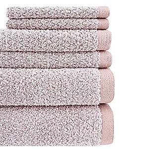 Everplush Diamond Jacquard Bath Sheet 6 PC Set Rose -2 Bath Sheet, 2 Hand Towel, 2 Wash Cloth