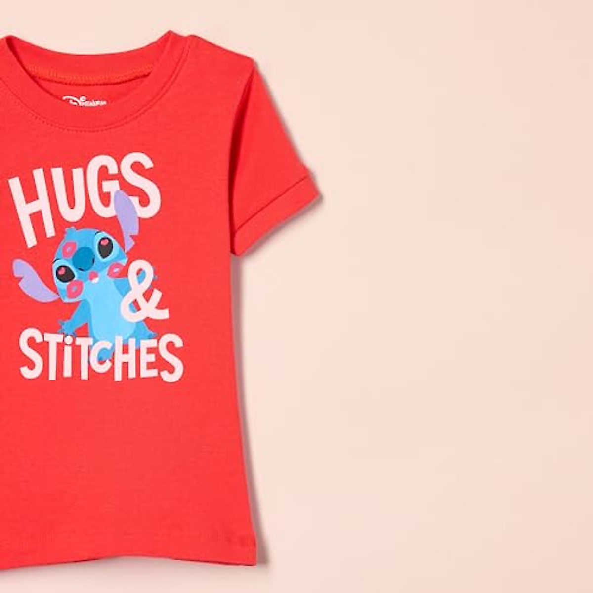 Amazon Essentials Disney | Marvel | Star Wars Girls' Pajama Set, 4-piece (Previously Spotted Zebra), Stitch Hugs, 8