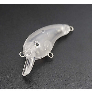 Free Eye 20PCS Unpainted Fishing Blanks Crankbait 5.5cm 3.72g topwater Artificial Bait Fishing Lures Blank Minnowbait Hard unpainted Artificial Bait Bodies DIY Fishing Tackle Spoons