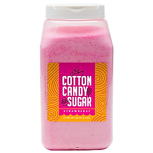 The Candery Cotton Candy Floss Sugar 6lbs 96oz jars- 2 Pack Strawberry and Raspberry