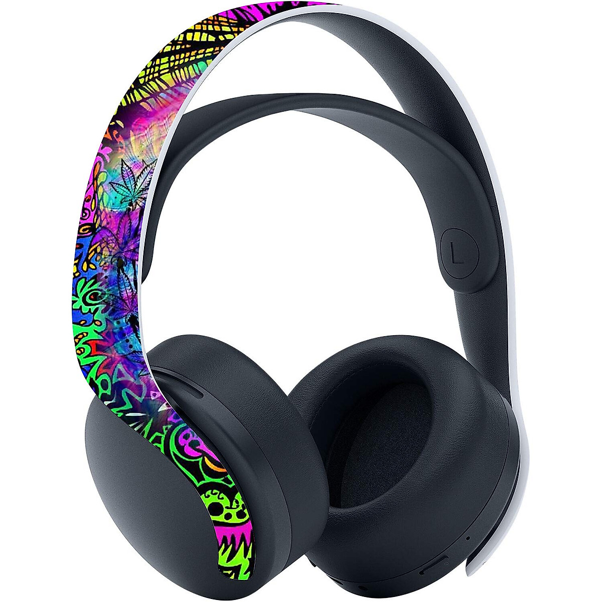 PlayVital Psychedelic Leaf Full Set Skin Decal for ps5 Console Digital Edition, Sticker Vinyl Decal Cover for ps5 Controller & Charging Station & Headset & Media Remote