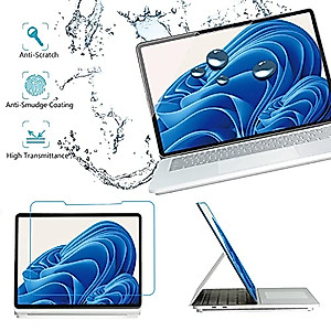 Megoo [2 Pack Glass Screen Protector for Surface Laptop Studio 2/ Surface Laptop Studio 14.4'', Easy Installation/HD Transparent/Scratch Resistant/Case and Surface Pen Friendly 9H Tempered Glass