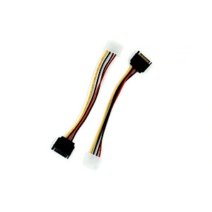 LIQUN SATA Power Adapter Cable 2Pack SATA 15-pin Male to 4-pin Molex Female Power Adapter Cable for IDE Hard Drive 0.66Ft/0.20m