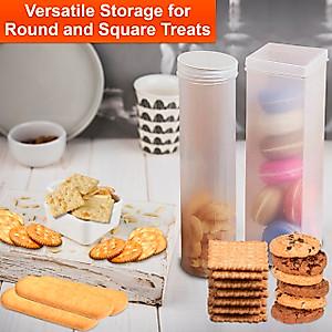Home-X Set of 2 - Saltine Cracker Sleeve Storage Container/Cookie Stay Fresh Keeper, 1 Round and 1 Square