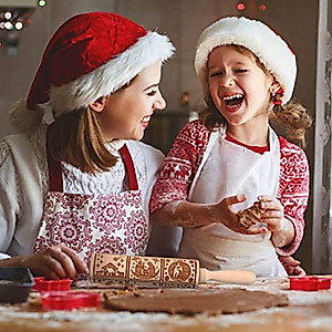 XINBADA Rolling Pins for Baking- Embossed Rolling Pin Set for Baking, Perfect Baking Tools & Cookie Molds