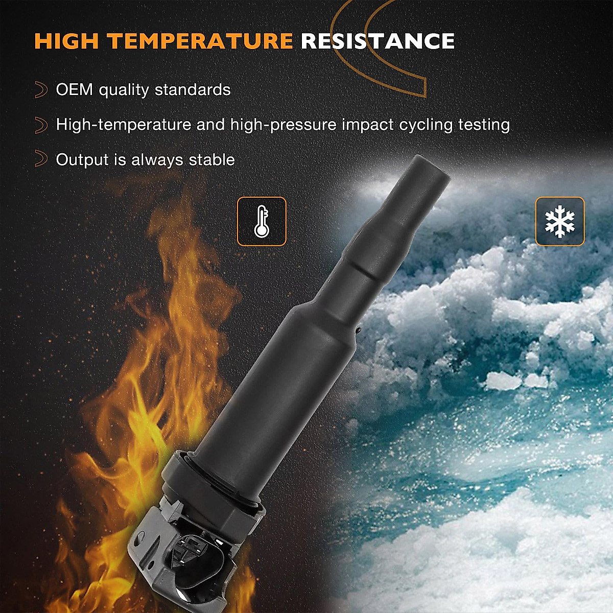 HQPASFY Ignition Coil Pack Set of 6 Compatible with BMW 325i 335i 525i 550i 650i M3 M5 X5 X6 & More Replaces# 0221504470, 12137562744, 221504470, 12137594937, 12138657273