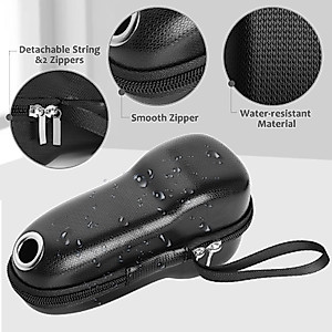 Joogee Travel Razor Case, Hard Case for Men's Shavers, Black Leather Organizer Carrying Bag