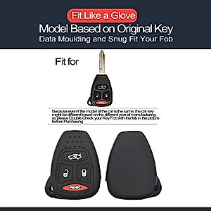Compatible with 2005-2012 Jeep Commander Grand Cherokee Liberty Dodge Avenger Charger Durango Magnum Chrysler 200 300 PT Cruiser Silicone FOB Case Cover Protector Keyless Remote Head Holder 2pcs