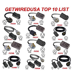 L14-30P Generator 4-Pin Male Plug To L5-30R 3-Prong Female Socket Receptacle Outlet Electric Power Cord Cable Twist Lock Adapter/Converter NEMA FX125V779