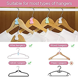 SLMT Clothes Hanger Connector Hooks 40PCS Space Saving Hanger Extender Closet Organizer for Shirt Hangers Velvet Huggable Hangers Wooden Hanger (40 Pack)