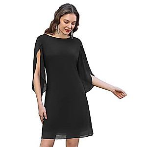 GRACE KARIN Summer Dresses for Women 2023 Loose Tunic Chiffon Dress Plus Size Black XXL
