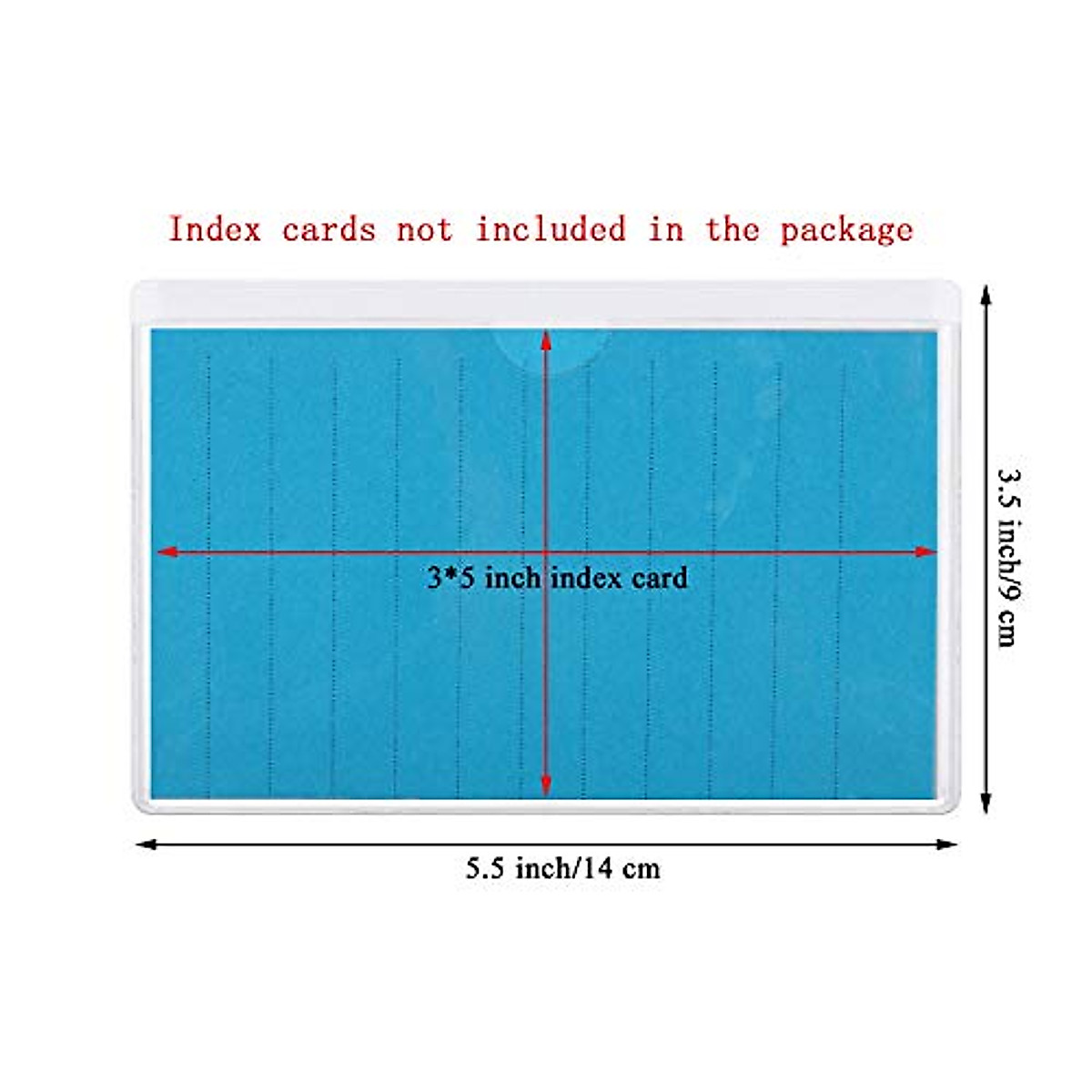 Gydandir 32 Pack Self-Adhesive Index Card Pockets Top Open Crystal Clear Plastic Card Holder Suitable for Organizing and Protecting 3x5 Inches Index Cards, Business Cards, Photo, Label and Planner